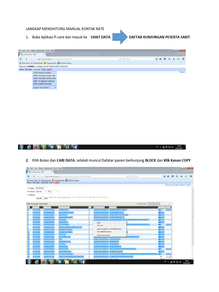 LANGKAh MENGHITUNG MANUAL KONTAK RATE | PDF
