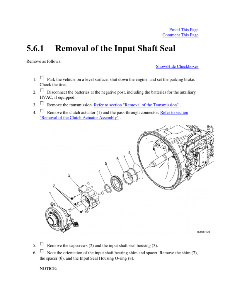 Removal of The Input Shaft Seal | PDF