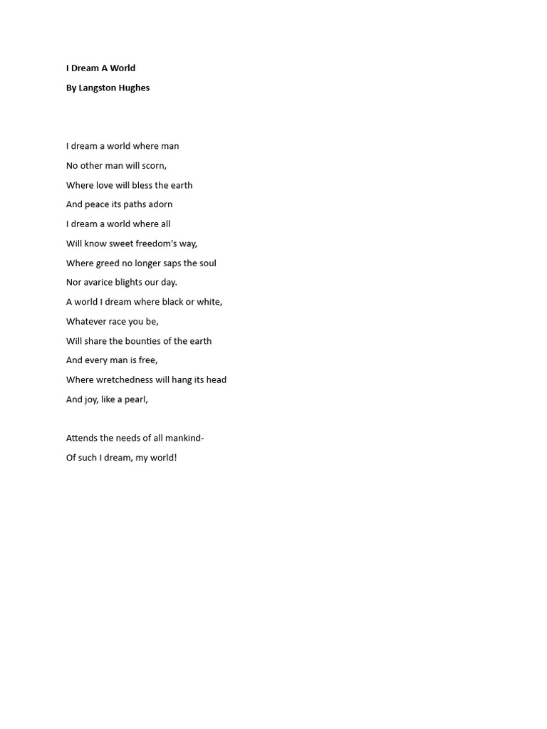 I Dream A World | PDF