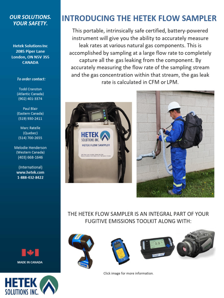 6.42 Hetek Flow Sampler Brochure 1 | PDF | Flow Measurement | Physical Sciences