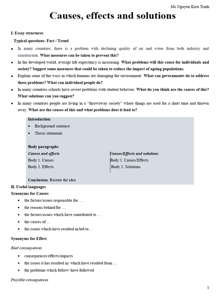 Cause Effect Solution Pdf Cost Of Living Public Transport
