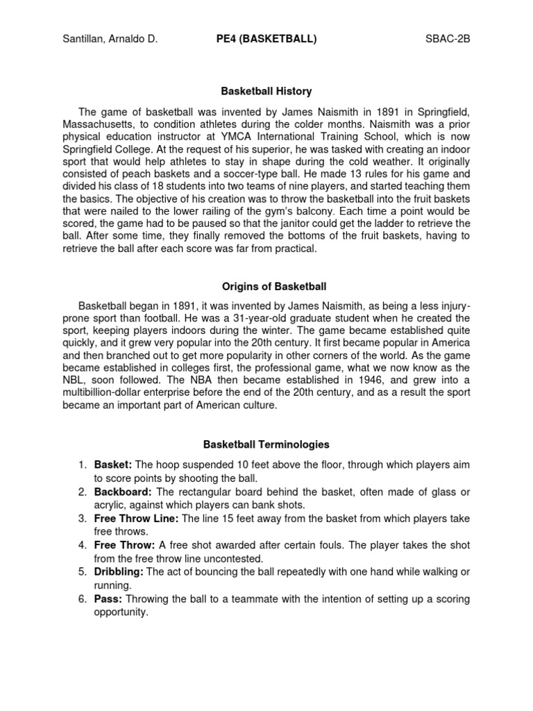 Introduction To Basketball | PDF | Ball Games | Team Sports