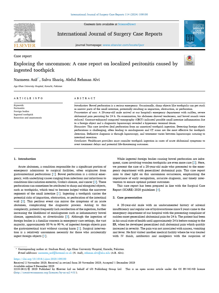Exploring The Uncommon A Case Report On Locali 2024 International ...