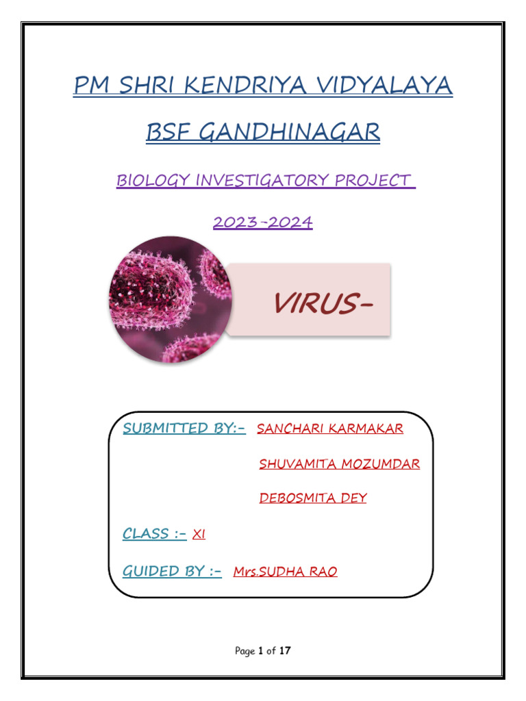 Biology Project Class 11 | PDF | Virus | Infection