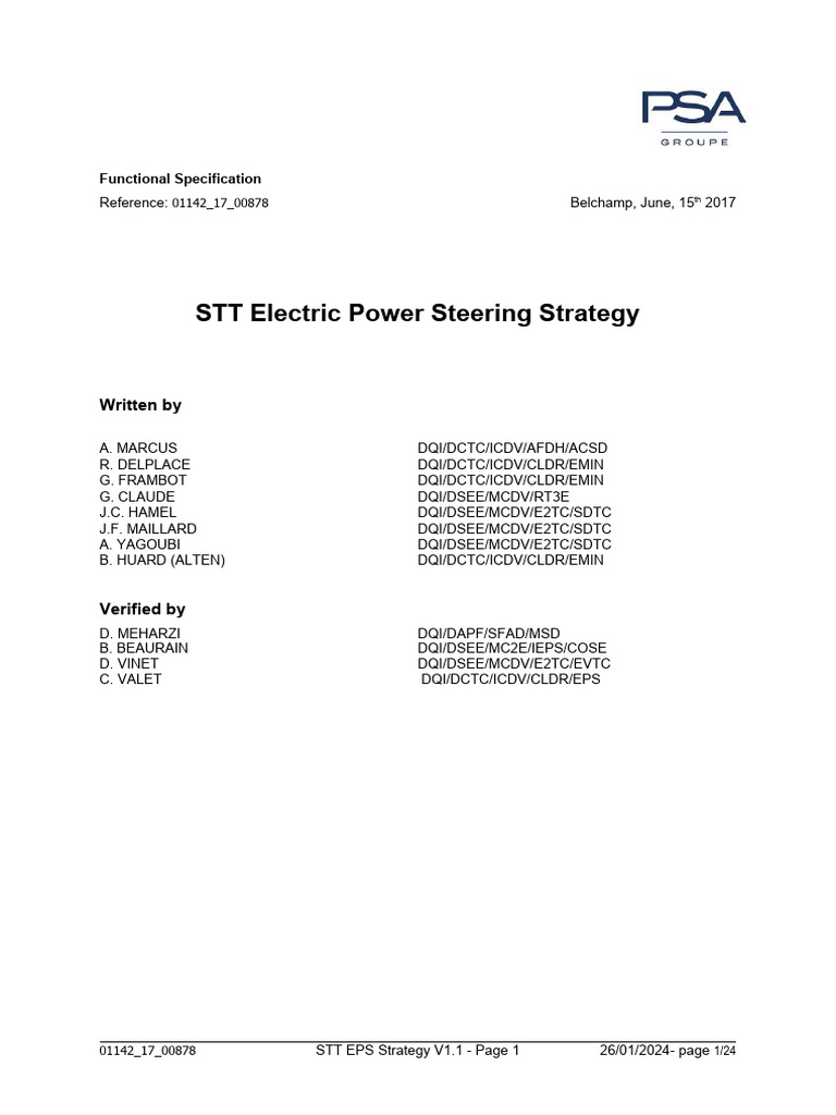 17 - 00878 - STT Electric Power Steering Strategy | PDF | Parameter (Computer Programming ...