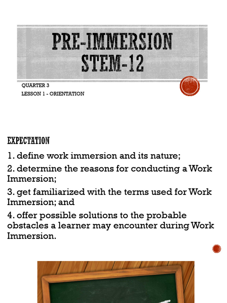 Work Immersion Orientation Guide | PDF | Partnership | Curriculum