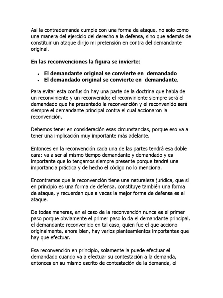 La Reconveccion | PDF | Demanda judicial | Reconvención