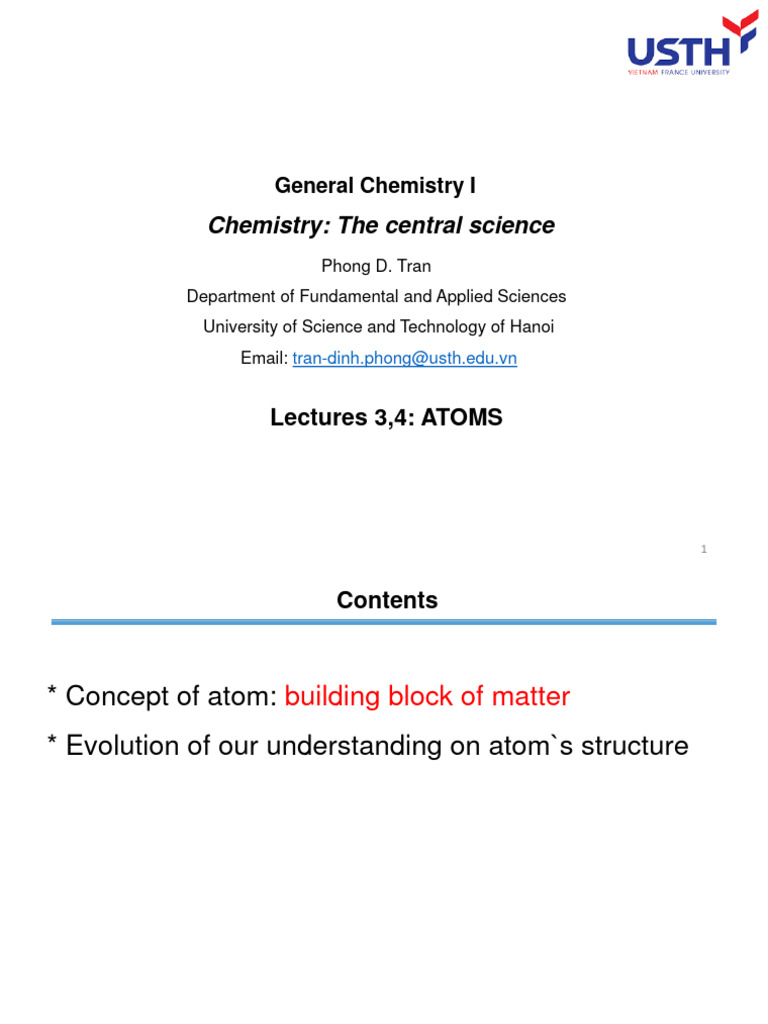 Lecture 3,4 Atoms | PDF | Atomic Nucleus | Proton