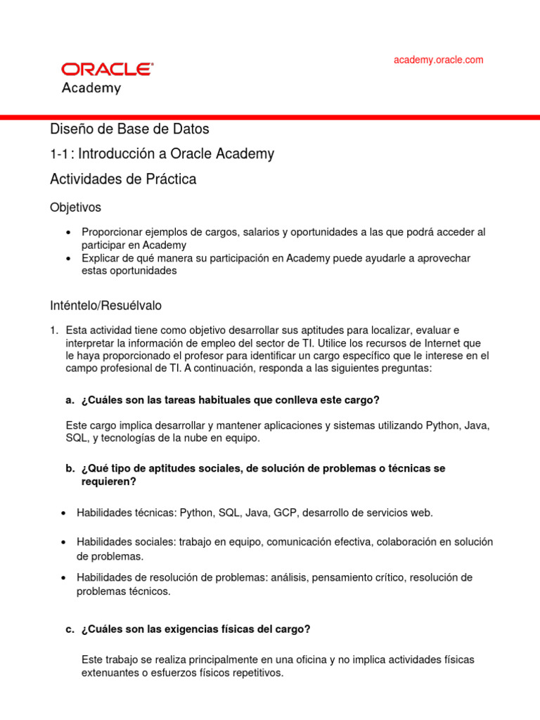 DD 1 1 Practice Esp PDF | PDF | Business | Oracle Corporation