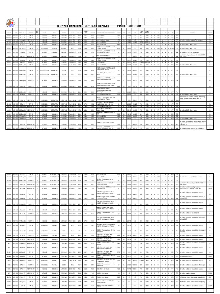12 25 PDC Bits Run SummaryJun 10th 2007 | PDF