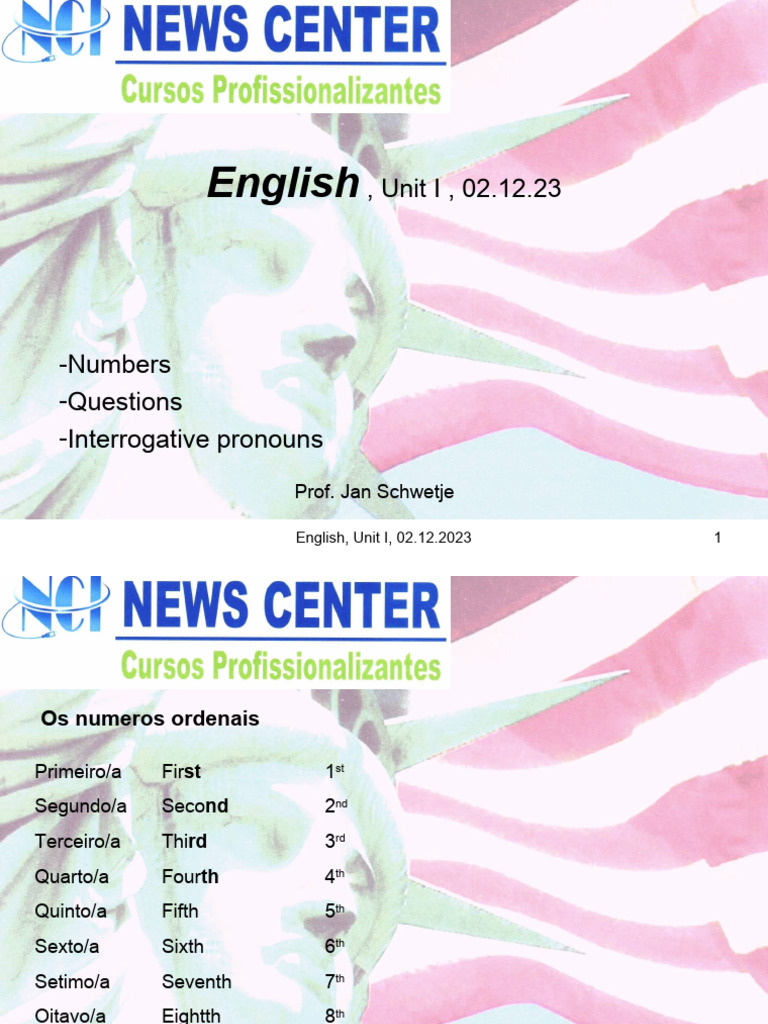 04 - English - Numbers, Questions, 02.12.23 | PDF | Language Arts ...