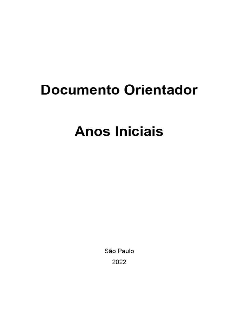 Documento Orientador - Anos Iniciais (INOVA) | PDF | Aprendizado ...