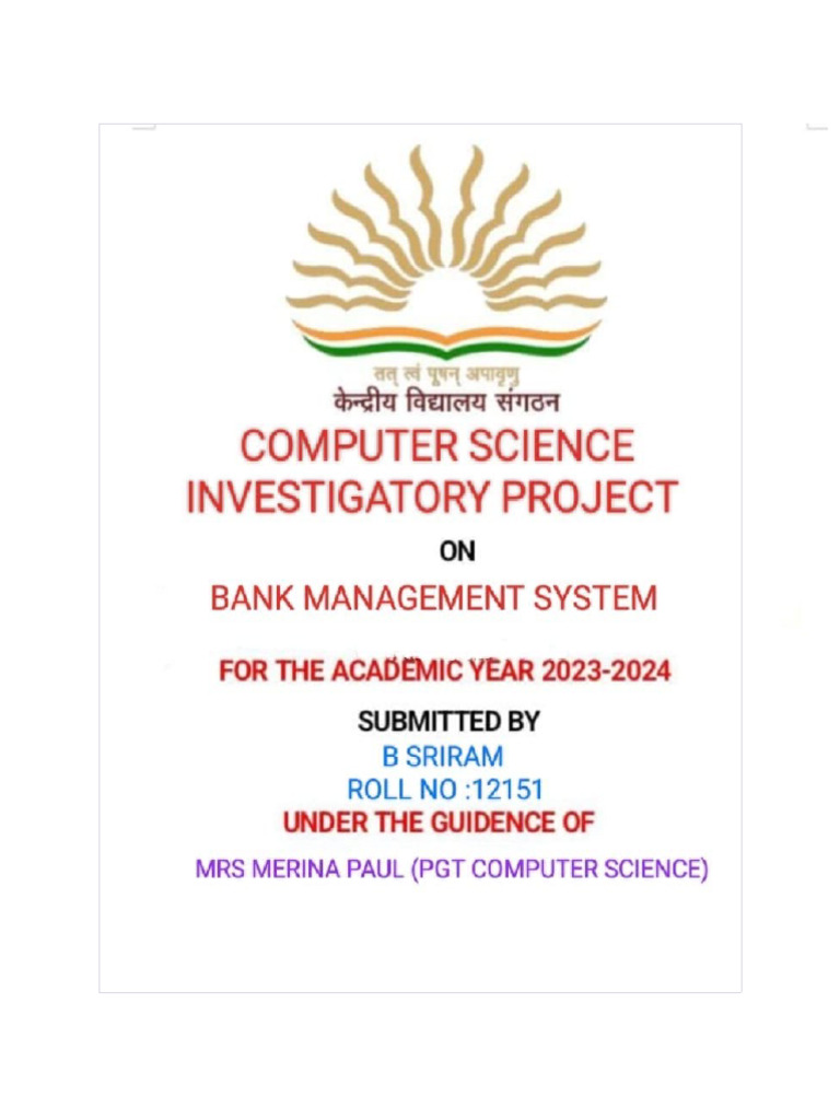 Cs Project 2024 Pdf Python Programming Language My Sql