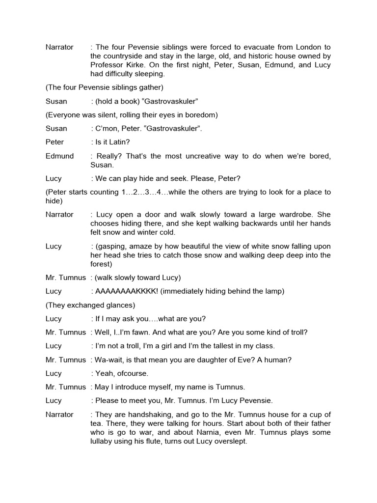 Narnia 1 Script | PDF | Aslan | C. S. Lewis