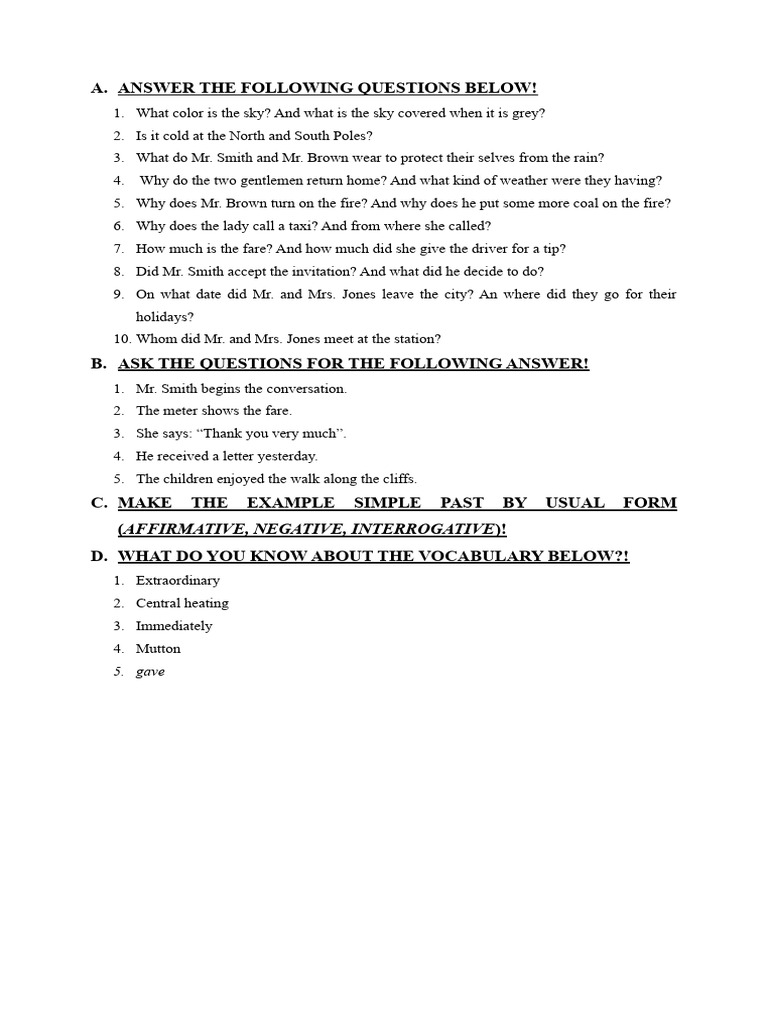 English Lesson 2: Questions & Vocabulary | PDF | Travel