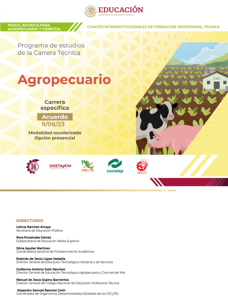 Programa de Estudios Agropecuario | PDF