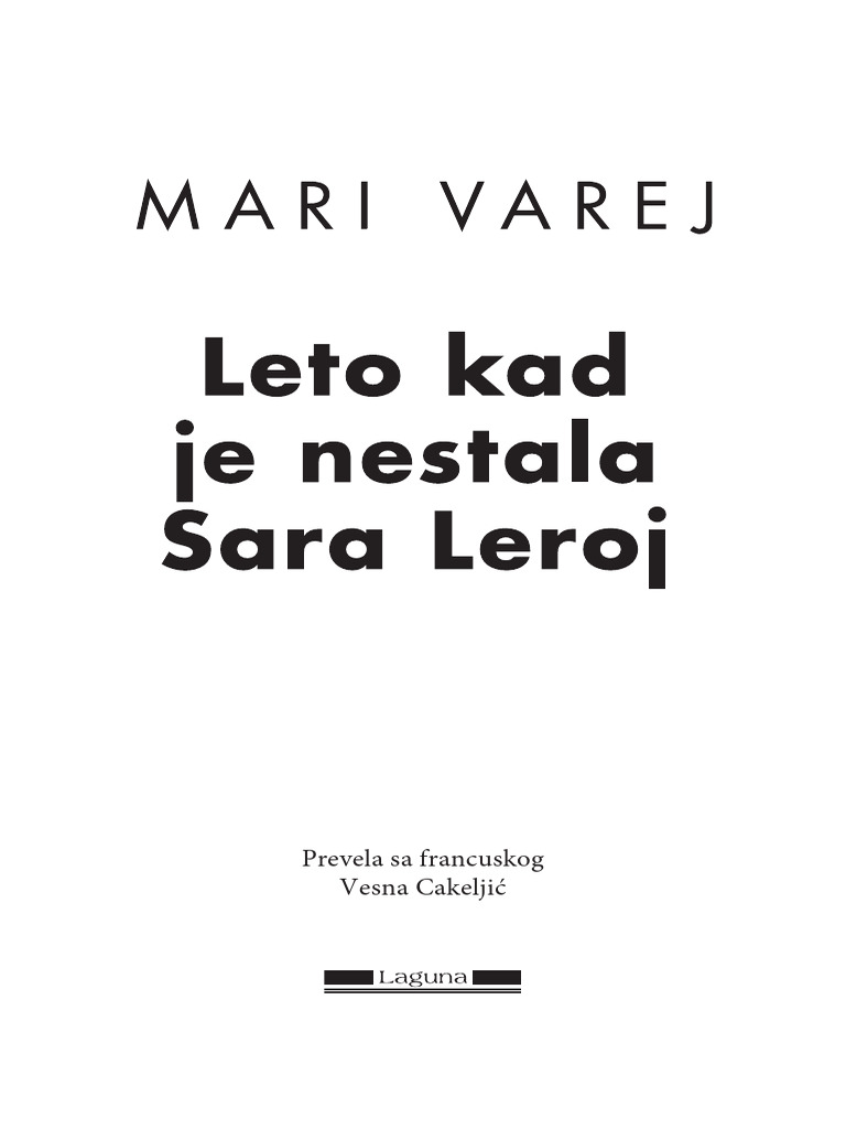 Leto Kad Je Nestala Sara Leroj | PDF