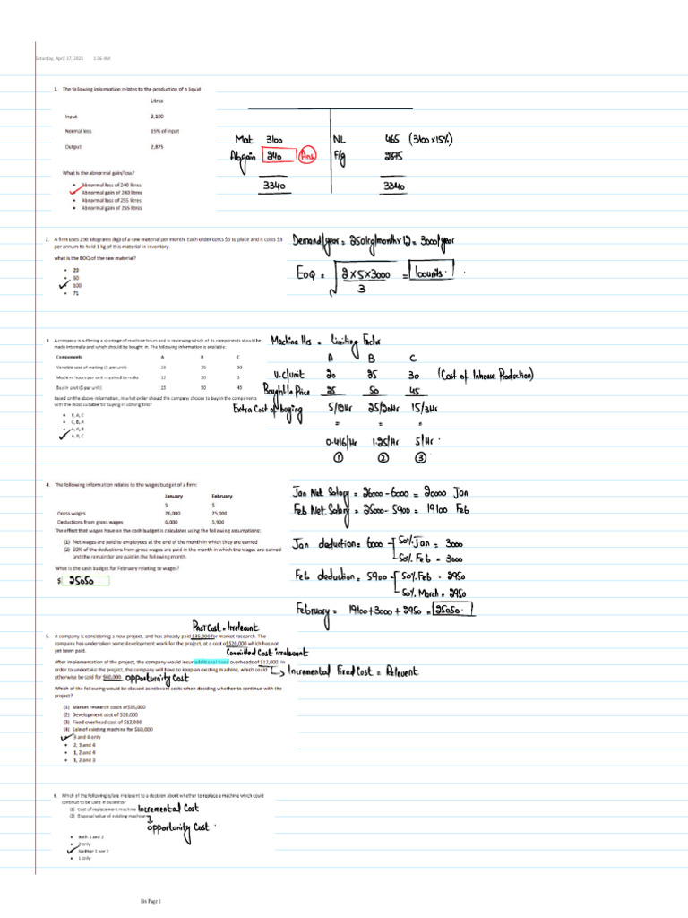 MA2 (100 Qs KEY) | PDF MA2 (100 Qs KEY) | PDF