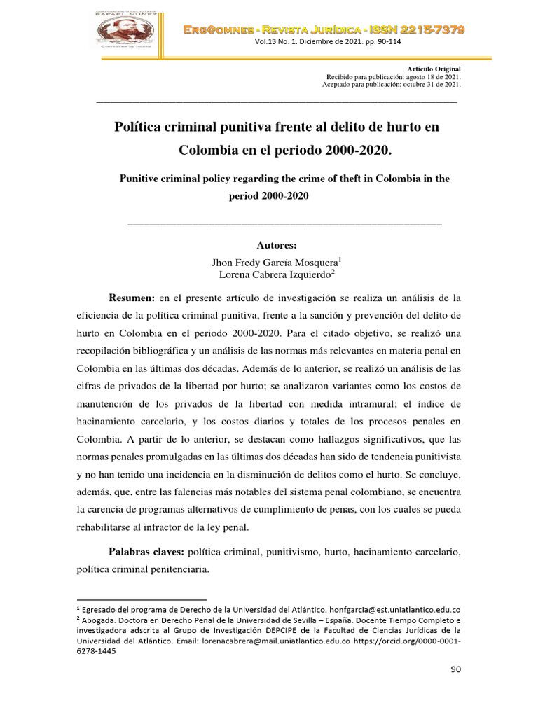 6 Lorena+Cabrera | Descargar gratis PDF | Derecho penal | Robo