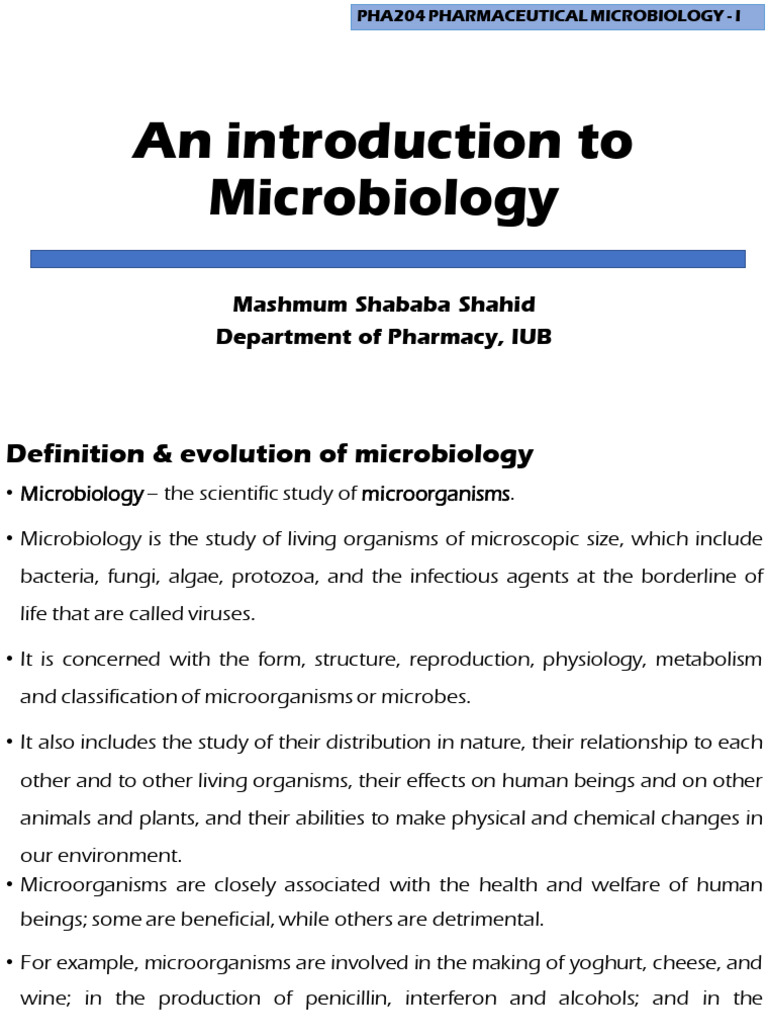 Pha204 Chapter 1 1 Pdf Microorganism Eukaryotes