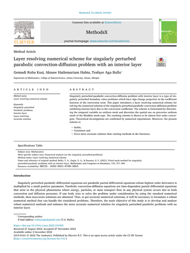 Layer Resolving Numerical Scheme For Singularly Perturbed Paraboli - 2023 - Meth | PDF ...