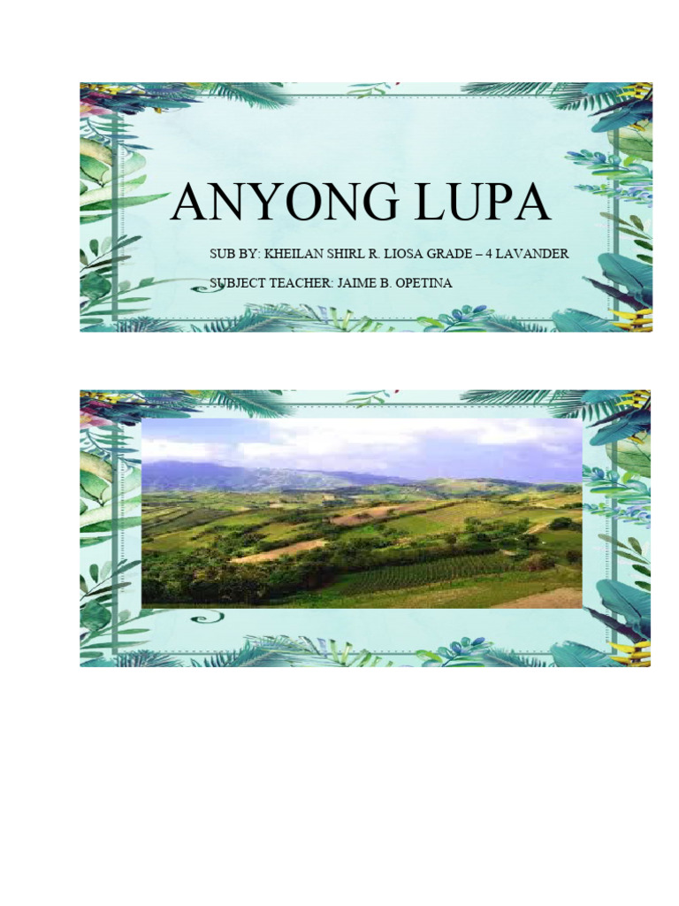 Anyong Lupa | PDF