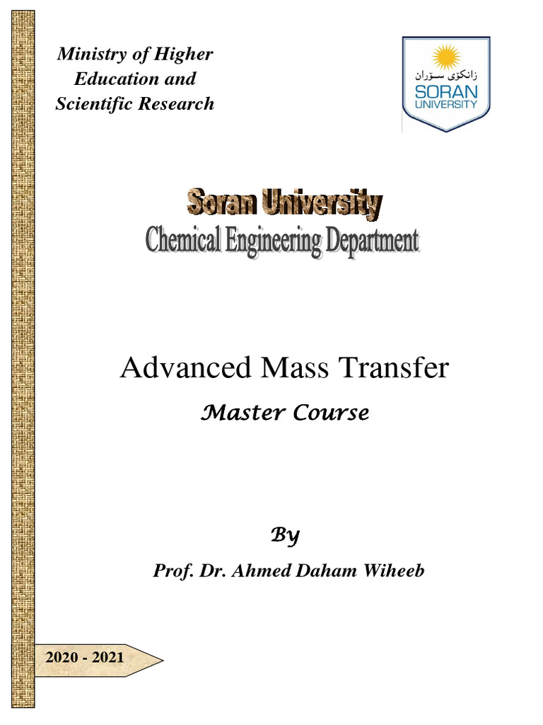 Lecture 3-Mass | PDF | Diffusion | Flux