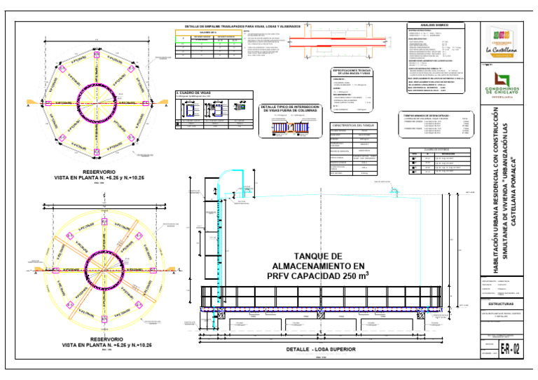 2.estructuras Reservorio 250m3pg1-Model | PDF