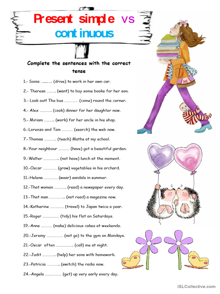 PRESENT SIMPLE Vs CONTINUOUS | PDF