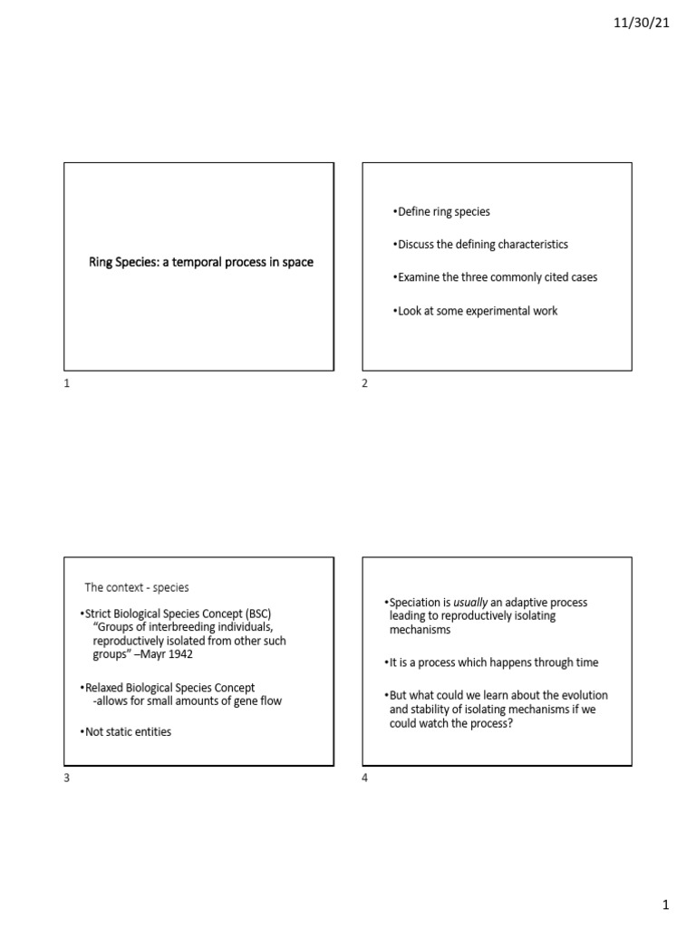 Ring Species | PDF | Species | Evolution