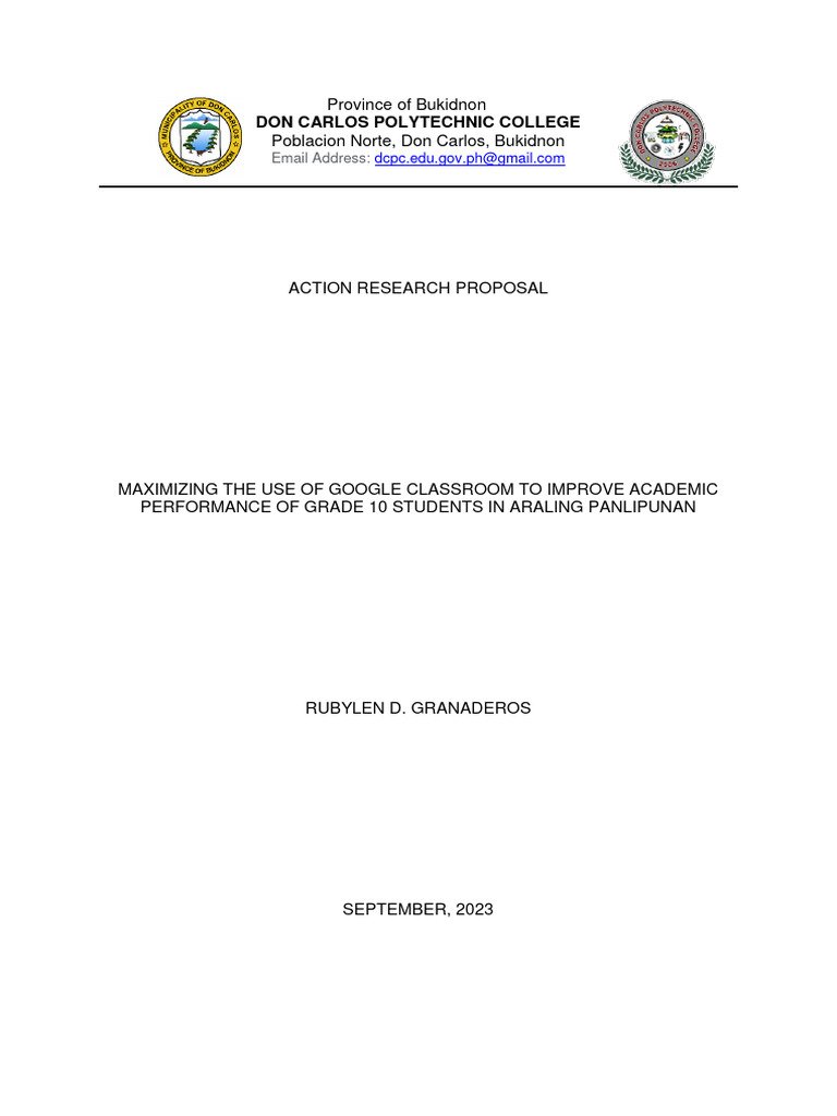 Action Research Cover Page | PDF | Career & Growth | Wellness