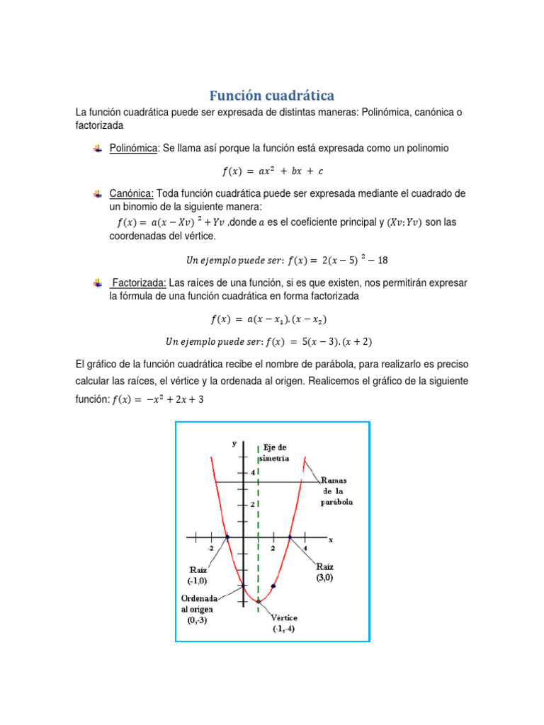 Función Cuadrática - Gráfico | PDF | Análisis numérico | Conceptos ...