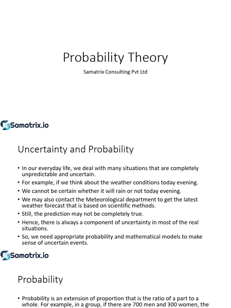 4 Probability Theory | PDF | Randomness | Probability 4 Probability Theory | PDF | Randomness | Probability