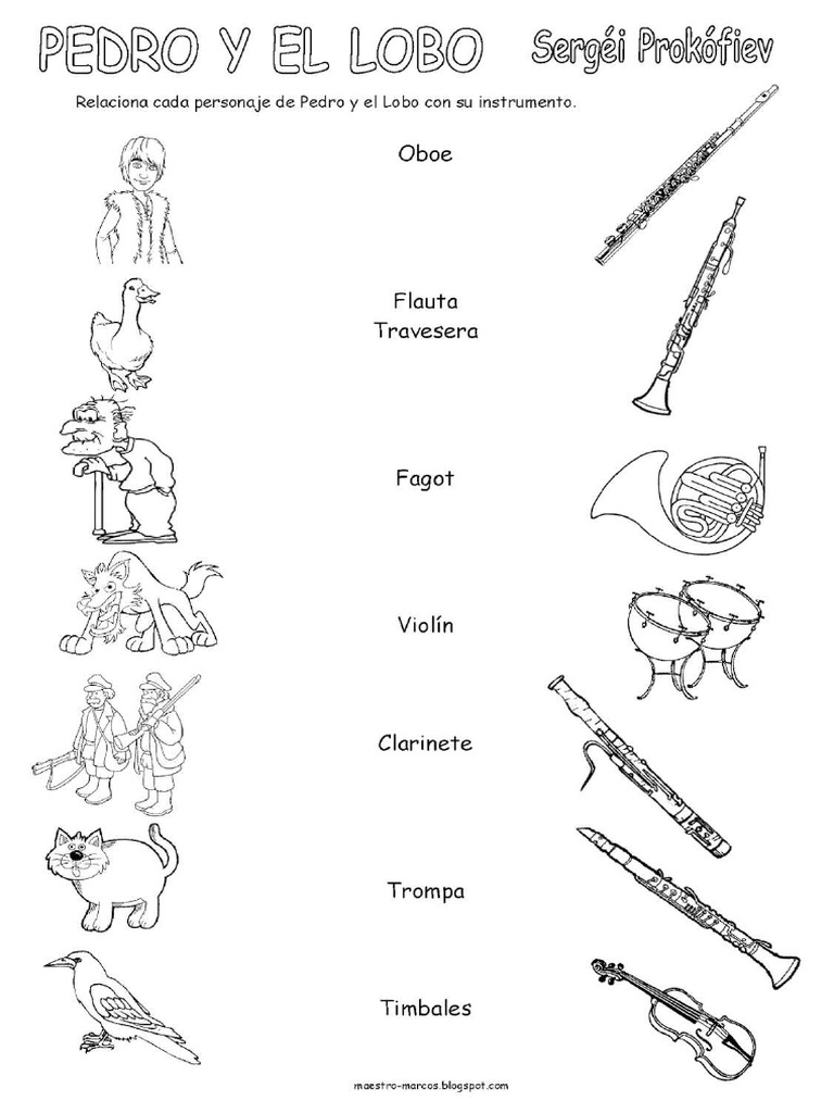 Ficha Pedro y El Lobo 4º | PDF