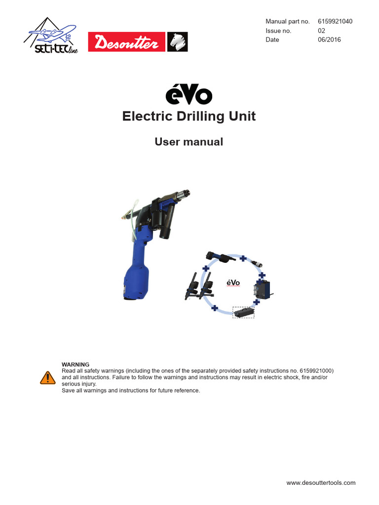 Evo Electric Drilling Unit - User Manual - 6159921040-02 - EN | PDF | Electrical Connector | Ac ...