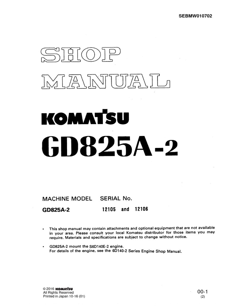SM Gd825a-2 SN12105 Up | PDF | Axle | Pascal (Unit)