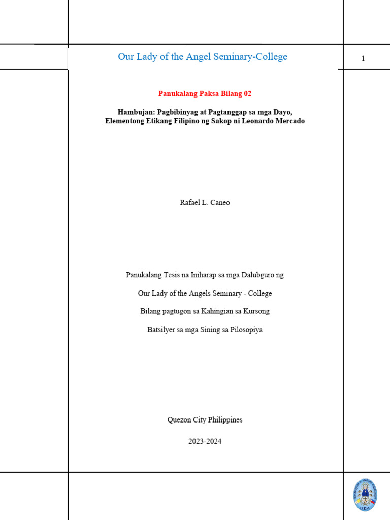 HAMBUJAN Title Proposal 01 As of 11-16-2023 | PDF