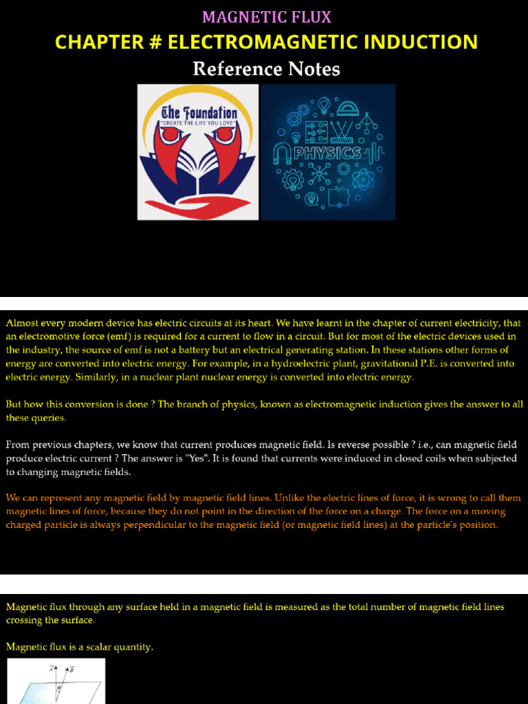 Reference Notes On Introduction To EMI and Magnetic Flux | PDF