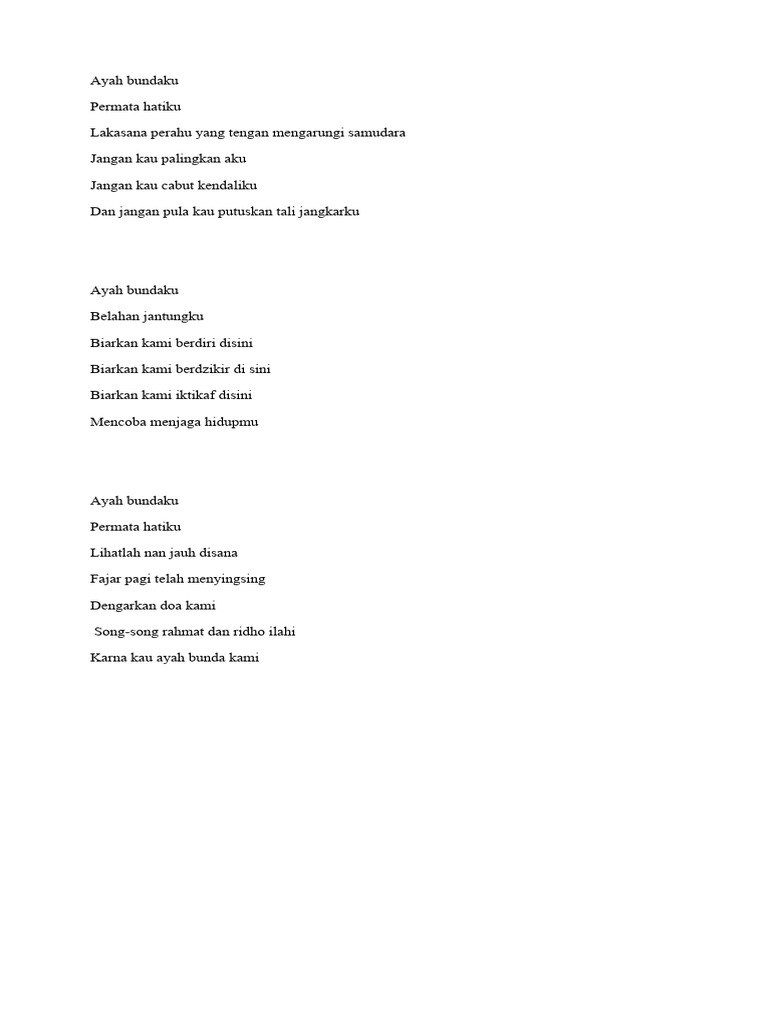 Puisi Ayah Bundaku | PDF