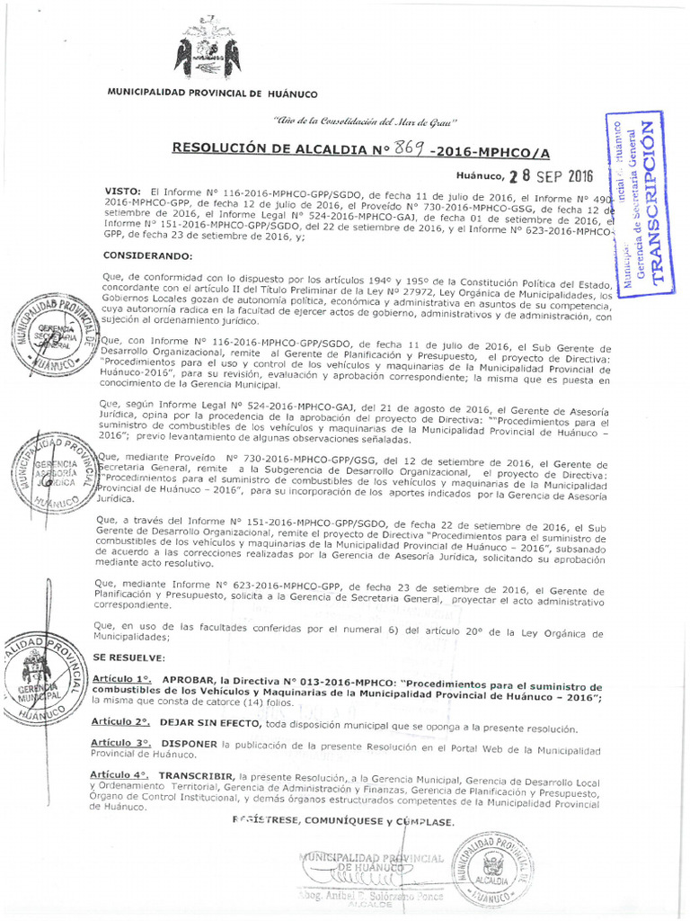 Resolucion 869 2016 | PDF Resolucion 869 2016 | PDF