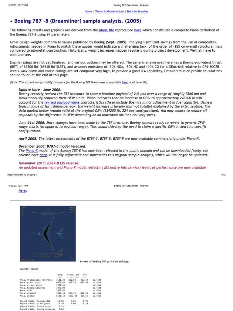 Boeing 787 Dreamliner - Analysis | PDF | Drag (Physics) | Vehicles