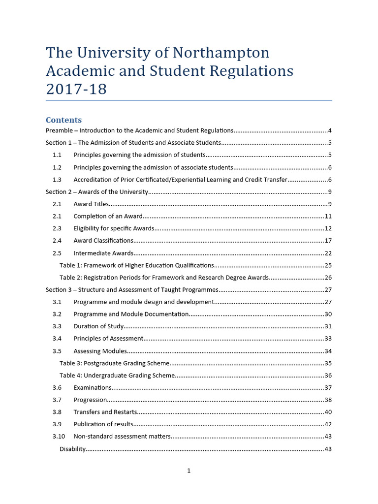 Academic and Student Regulations 2017-18 | PDF | Bachelor's Degree ...