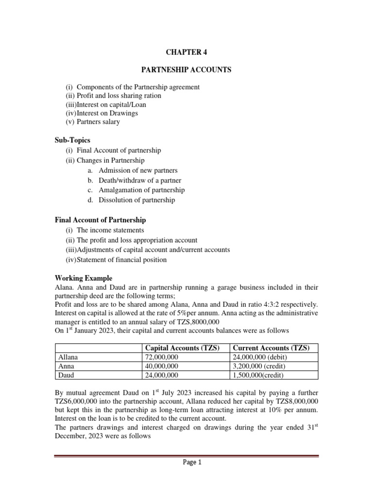 Chapter 4 Partnership Account Pdf Interest Partnership