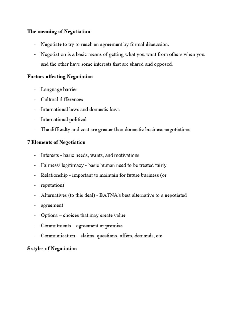 Negotiation | PDF | Negotiation | Psychological Concepts