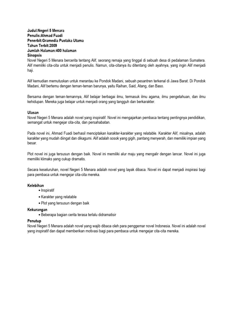 Negeri 5 Menara-1 | PDF