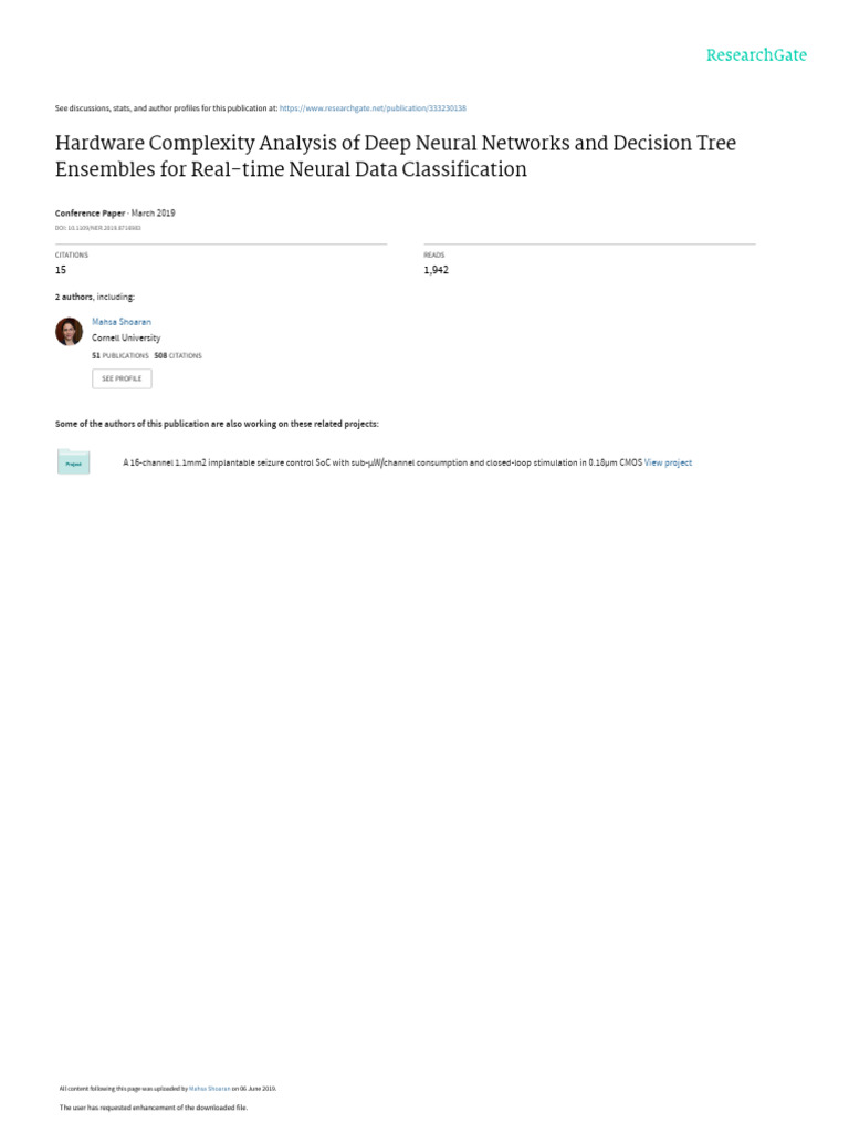 Hardware Complexity Analysis Of Deep Neural Networks And Decision Tree