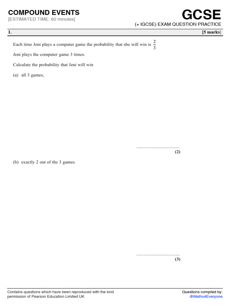 Compound Events | PDF | Secondary Education | Educational Institutions