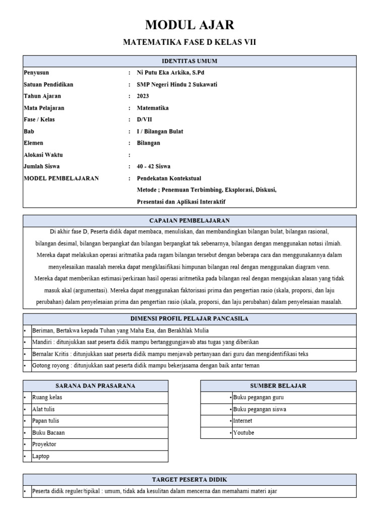 1 Modul Bilangan Bulat | PDF