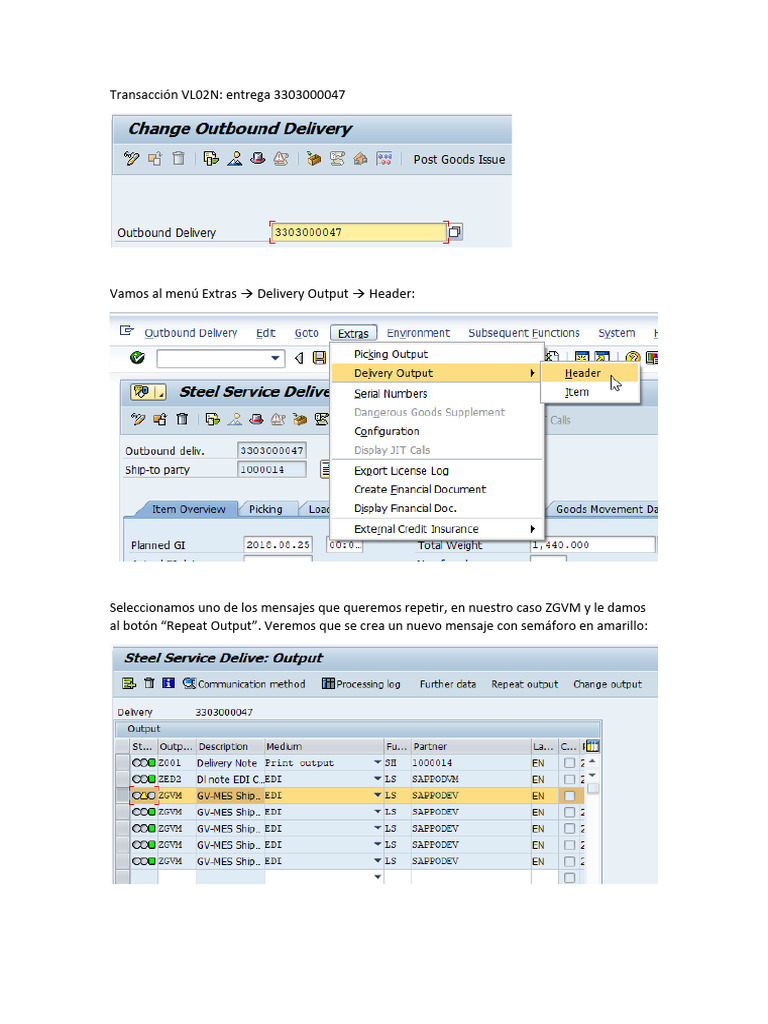 Reprocesar IDoc en SAP: Debugging VL02N | PDF | Informática
