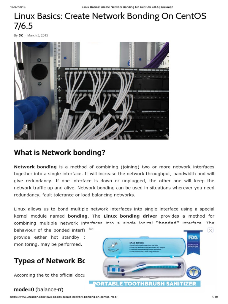 Criando Bond - CentOS 7.4 | PDF | Computer Network | Networking Standards